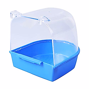 YJJKJ Caged Bird Bath Bird Cage Parrot Supplies Bathing Tub for Small Brids Canary Budgerigar Cockatiel Lovebird（Random Color）