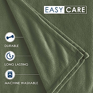 Martex 1B06864 Super Soft Fleece Easy Care Machine Washable Blanket Full/Queen, Green
