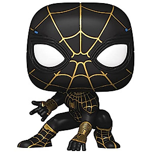 Spider-Man POP Marvel No Way Home - Spiderman in Black and Gold Suit Funko Pop! Vinyl Figure (Bundled with Compatible Pop Box Protector Case), Multicolor, 3.75 inches
