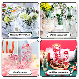 BYMORE 60000 Clear Water Gel Jelly Beads,Vase Fillers for Floating Pearls, Floating Candle Making, Wedding Centerpiece, Thanksgiving Day Christmas New Year Decoration Floral Arrangement (Transparent)