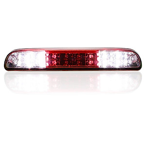 LED 3rd Brake Light For 99-16 Ford F250 F350 F-450 F-550 Super Duty 93-11 Ford Ranger, 01-05 Ford Explorer Sport Trac High Mount Stop Light Cargo Lamp (Chrome Housing Red Lens)