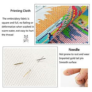 Stamped Cross Stitch Kits for Beginners Full Range of Cross Stitching Preprinted Pattern for Kids or Adults, DIY Needlepoint Starter Kits (The Lovely Cats 12.6x11 inch)