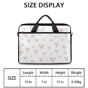 Hearts Love Laptop Computer Bag Waterproof Shoulder Messenger Bag 13-15 inch Durable Laptop Tote Bag with Shoulder Strap Handle Lightweight Crossbody Briefcase