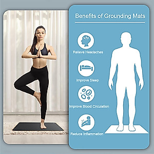 BSKJMMP Grounding Pads for Feet 24'' x 35" Grounding Mat Earth Connected Therapy Mat for Working Relaxing Earth Grounding Sheet for Bed Desk