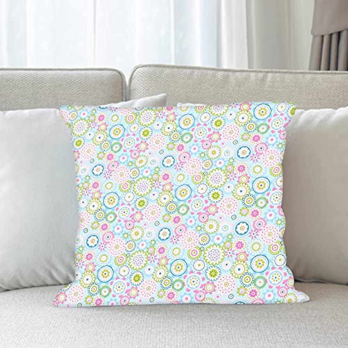 Ciieeo 4 Sheets of Floral Cotton Fabric Flowers Quilting Cloth Spring Square Patchwork DIY Crafts Strip Bundle Farmhouse Fabric Scrap Charm Packs Sewing Supplies for Home