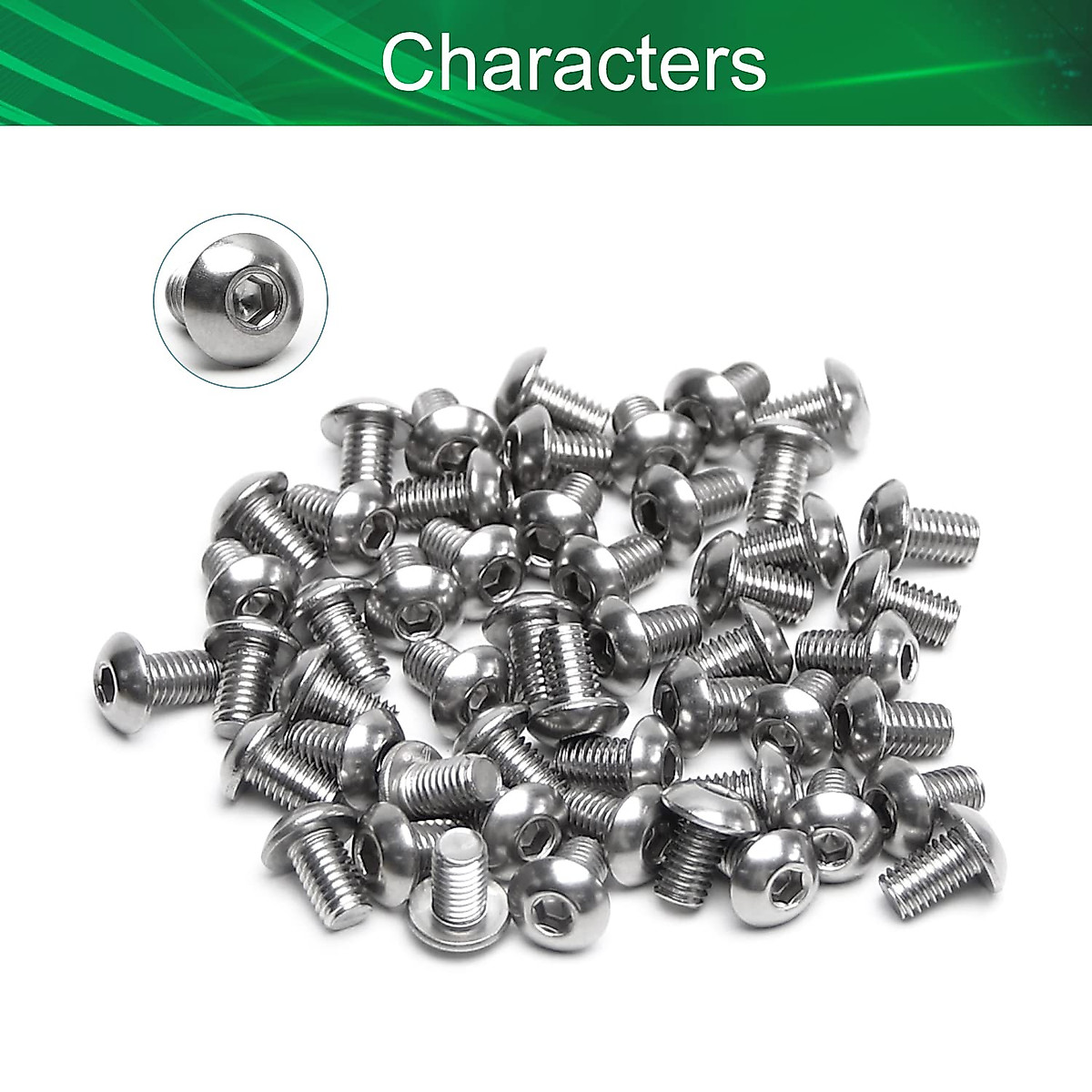 Yinpecly M5x8mm Hex Socket Head Machine Screws 304 Stainless Steel Inner Hex Socket Round Head Screw Fasteners Furniture Bolts Silver Tone 50Pcs