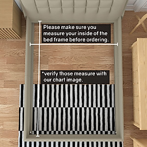 Continental Mattress, 0.68-Inch Heavy Duty Vertical Mattress Support Wooden Bunkie Board/Bed Slats, Queen, Beige