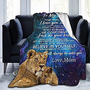 Birthday Gift to My Son Blanket from Mom Soft Cozy Flannel Throw Blankets for Christmas Thanksgiving Halloween 60"X50"