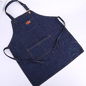 lazynice Kids Apron Kids Jeans Apron For Boys, Girls Apron Chef Cotton Denim Apron With 3 Pockets Kitchen Cooking Baking Wear, Gardening,Painting, BBQ, Art,DIY,Drawing