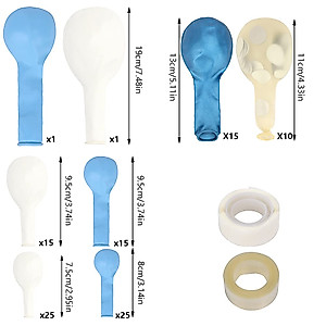 Blue White Silver Balloon Garland Arch Kit, 107Pcs Blue White Silver Balloons Arch Kit with Balloon Chain for Birthday Wedding Baby Decorations Party Decorations