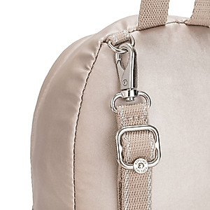 Kipling Women's Delia Compact Convertible, Lightweight, Minimal, Nylon Laptop Backpack, Metallic Glow, 7" L x 9.25" H x 5" D