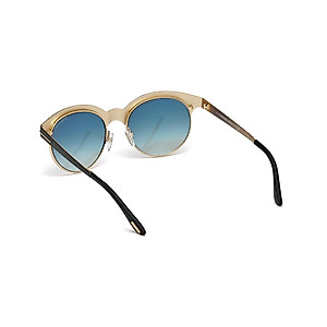 Tom Ford Oval Sunglasses TF438 Angela 05P Matte Black/Gold FT0438