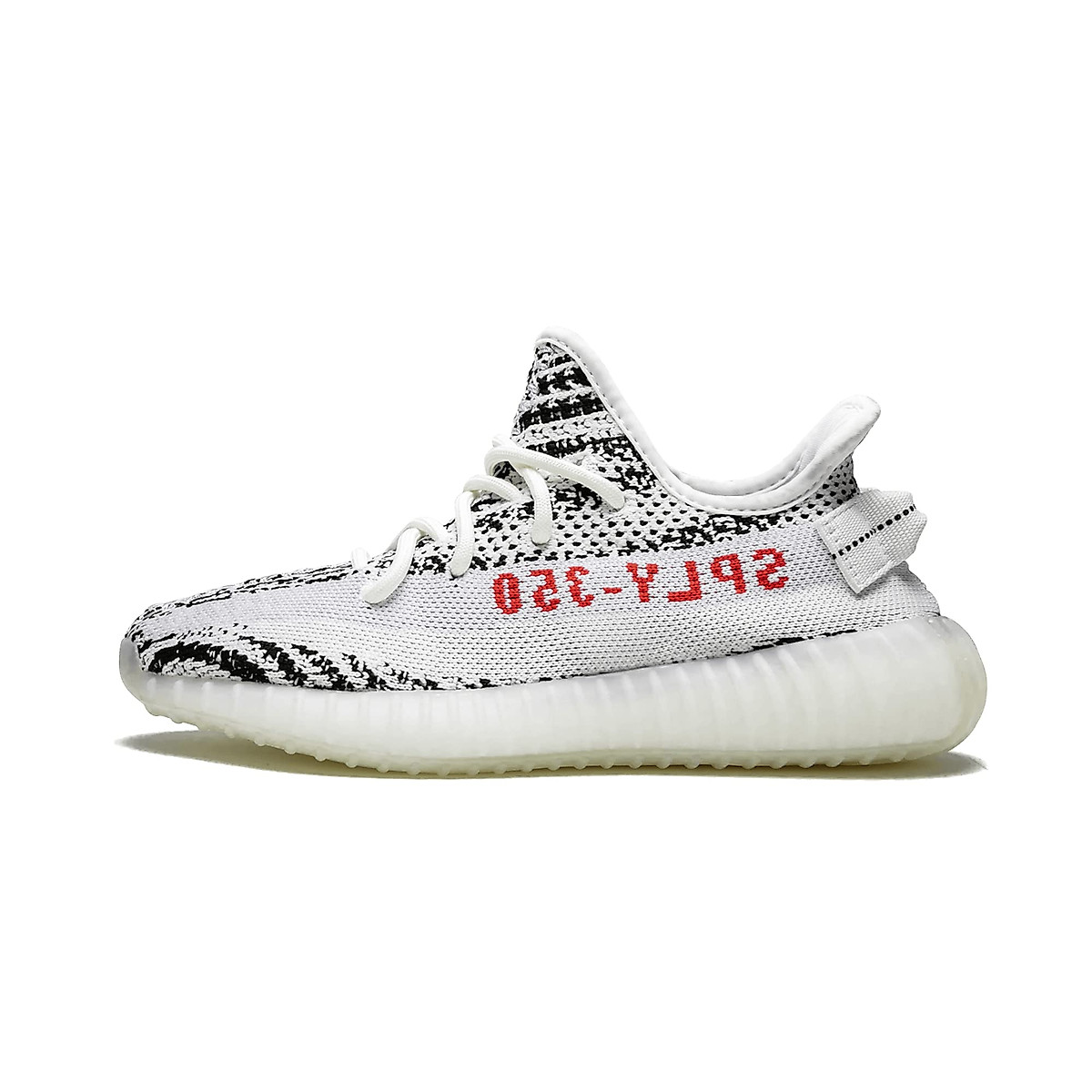 adidas Mens Yeezy Boost 350 V2 Zebra White/Black-Red Fabric Size 10.5