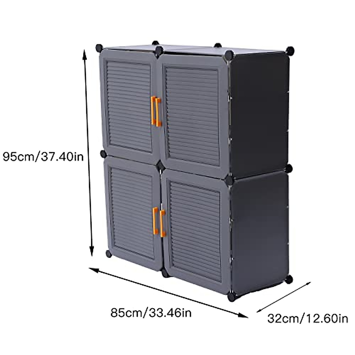 Eapmic Portable Shoe Rack Organizer 36 Pair DIY Shoe Storage Shelf Organizer for Entryway Shelf Storage Cabinet Stand Expandable Standing Stackable Space Saver Shoe Rack (24 Pairs,Grey)