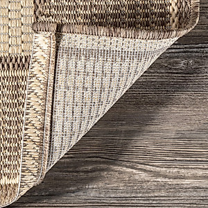 nuLOOM Gris Bordered 3x5 Indoor/Outdoor Accent Rug for Living Room Patio Deck Front Porch Entryway Kitchen, Beige/Tans