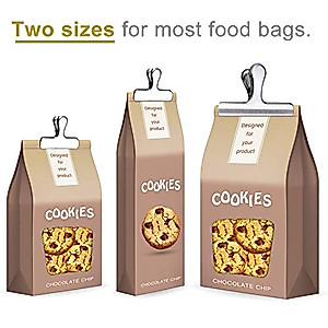 Whaline 8 Pack Stainless Steel Chip Clips Set, 4.7'' & 3'' Chip Bag Clips Heavy Duty Food Clips Round Edge Air Tight Seal Grip for Office Kitchen Home Usage Storage (2 Large and 6 Small Size)