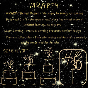 MRAPPY Hello 30 Cake Topper - Wooden 30th Birthday Cake Decorations, Happy 30th Birthday Cake Topper for women or men - 30 Wedding Anniversary Party Cake Decor, Photo Booth Props
