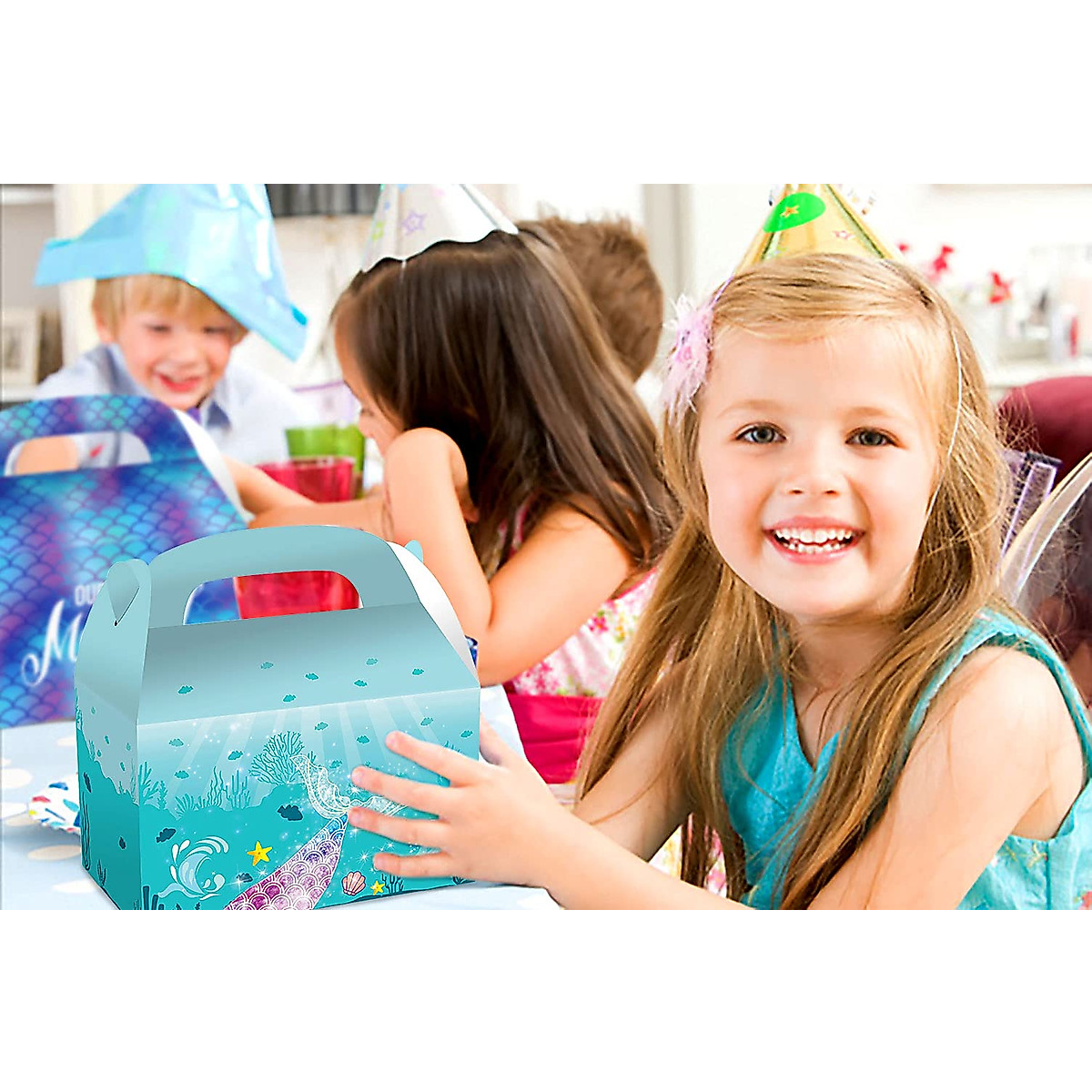 Roaring Good Time 12 PCS Mermaid Party Favor Boxes Mermaid Party Goodie Bags Mermaid Party Boxes Mermaid Party Favor Box Mermaid Birthday Party Supplies Under the Sea Party Supplies