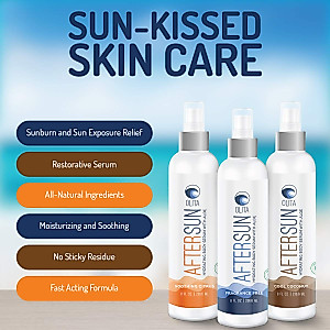 Olita AfterSun Body Serum - Fragrance Free - 8 oz - Hydrating Body Oil with Aloe Vera - All-Natural with Vitamin E - Cooling Sunburn Relief