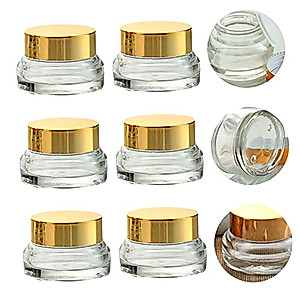 Lurrose 6pcs Container Jar Face With Bottles Facial Lip Up Lotion Glass Containers Makeup Ml Golden Small Mini Cosmetic Lids Creams Leak-proof Size for Make Shampoo Cream Samples Jars