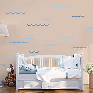Ocean Waves Wall Decals Kids Room Wall Decor Sea Waves Wall Decals Peel and Stick Removable Wall Stickers
