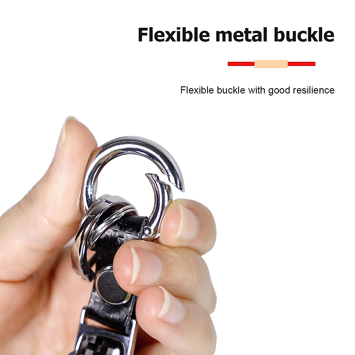 BESULEN Carbon Fiber Car Keychain, Microfiber Leather Key Chain, Waterproof Car Shape Key Fob Key Ring Holder (Red)