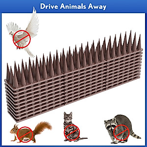 Bird Spikes,20 Pack Bird Deterrent Spikes for Outside,Bird Spikes for Outside Used Outdoors to Repel Birds, Squirrels, and Raccoons. Deterrents Used on Fences, Roofs, and Walls to Keep Birds Away