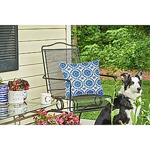 C&F Home Colonial Williamsburg Delft Garden Blue & White Geometric Premium Indoor/Outdoor Pillow Decor Decoration Accent Throw Pillow 18" x 18" Blue