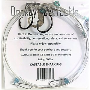 Donkey Jaw Tackle - Castable 10/0 Shark Fishing Rig 2 Pack