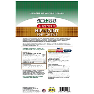 Vet's Best (3 Pack) Advanced Hip & Joint Soft Chews Dog Supplements, Each a 30 Day Supply