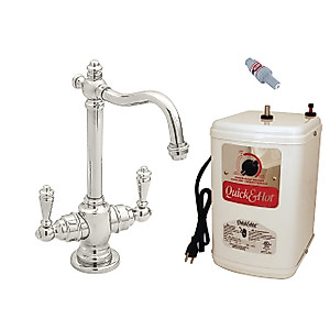 Westbrass D205H-05 Victorian 9" Hot/Cold Water Dispenser & Tank, Polished Nickel