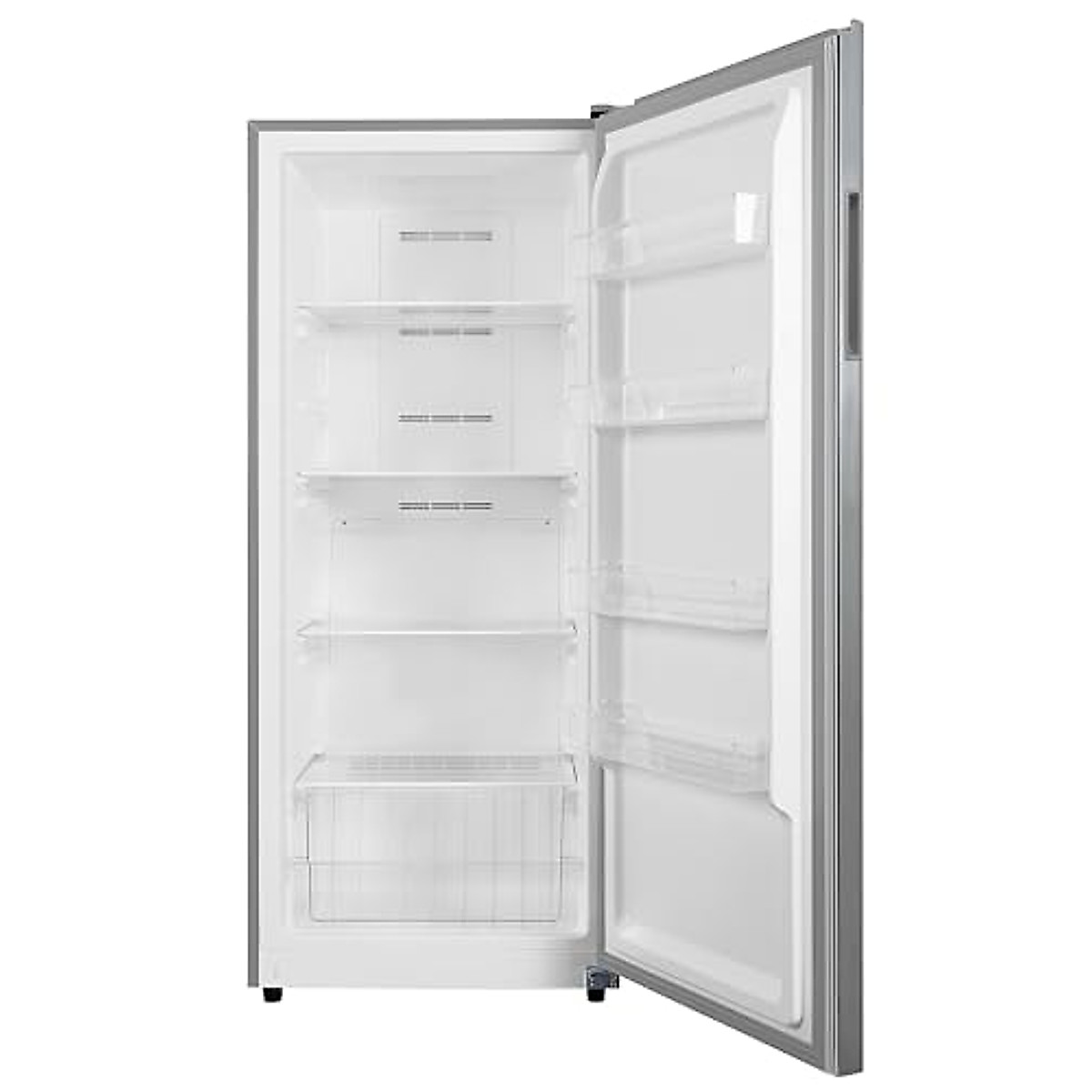 Hamilton Beach HBFRF1495 14 cu ft Upright Convertible Fridge/Freezer-Frost Free-Removable Glass Shelves-LED Interior Light, Stainless