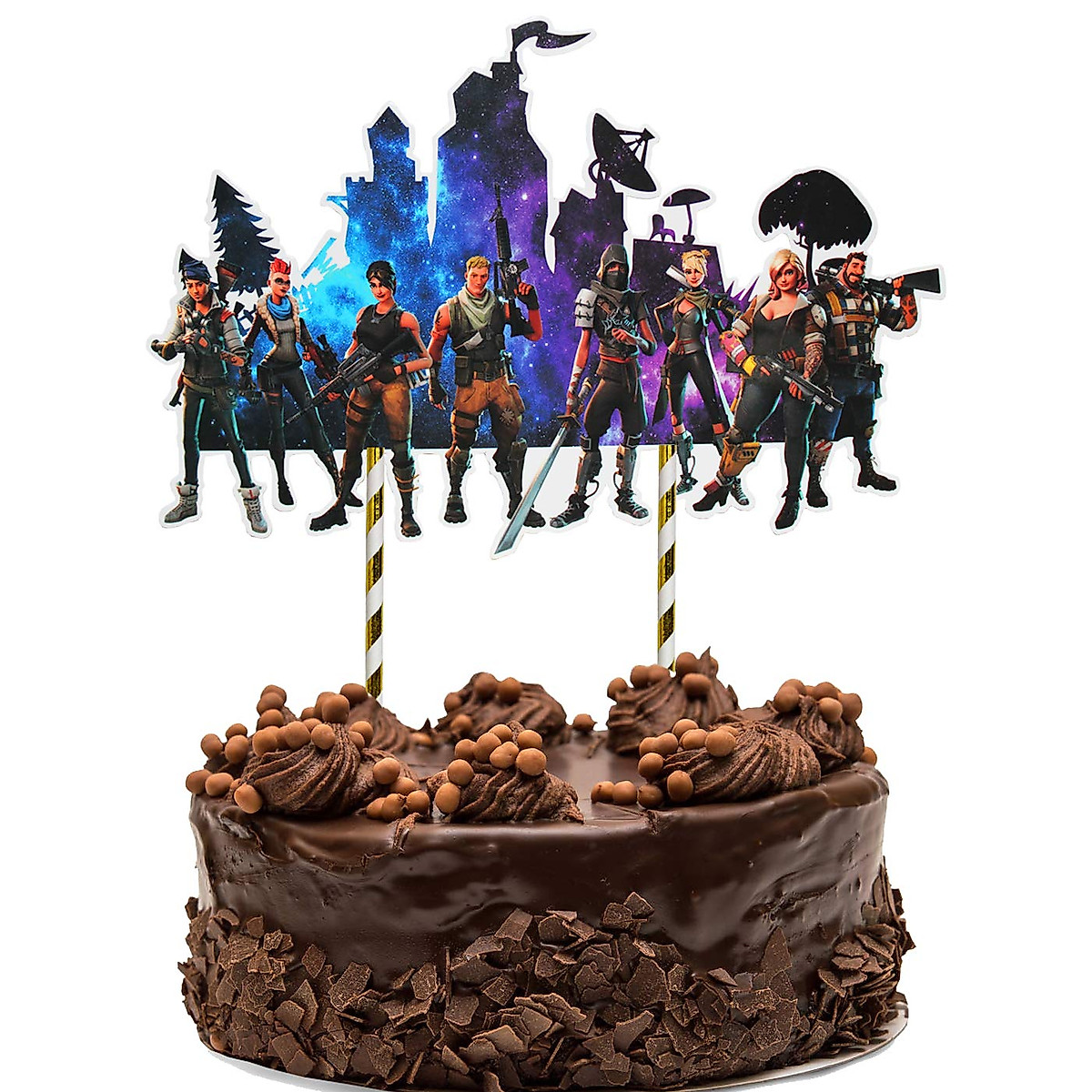 Yurnoet Video Game Birthday Party Supplies for Game Fans, 5Pcs DIY Cake Decorations Topper