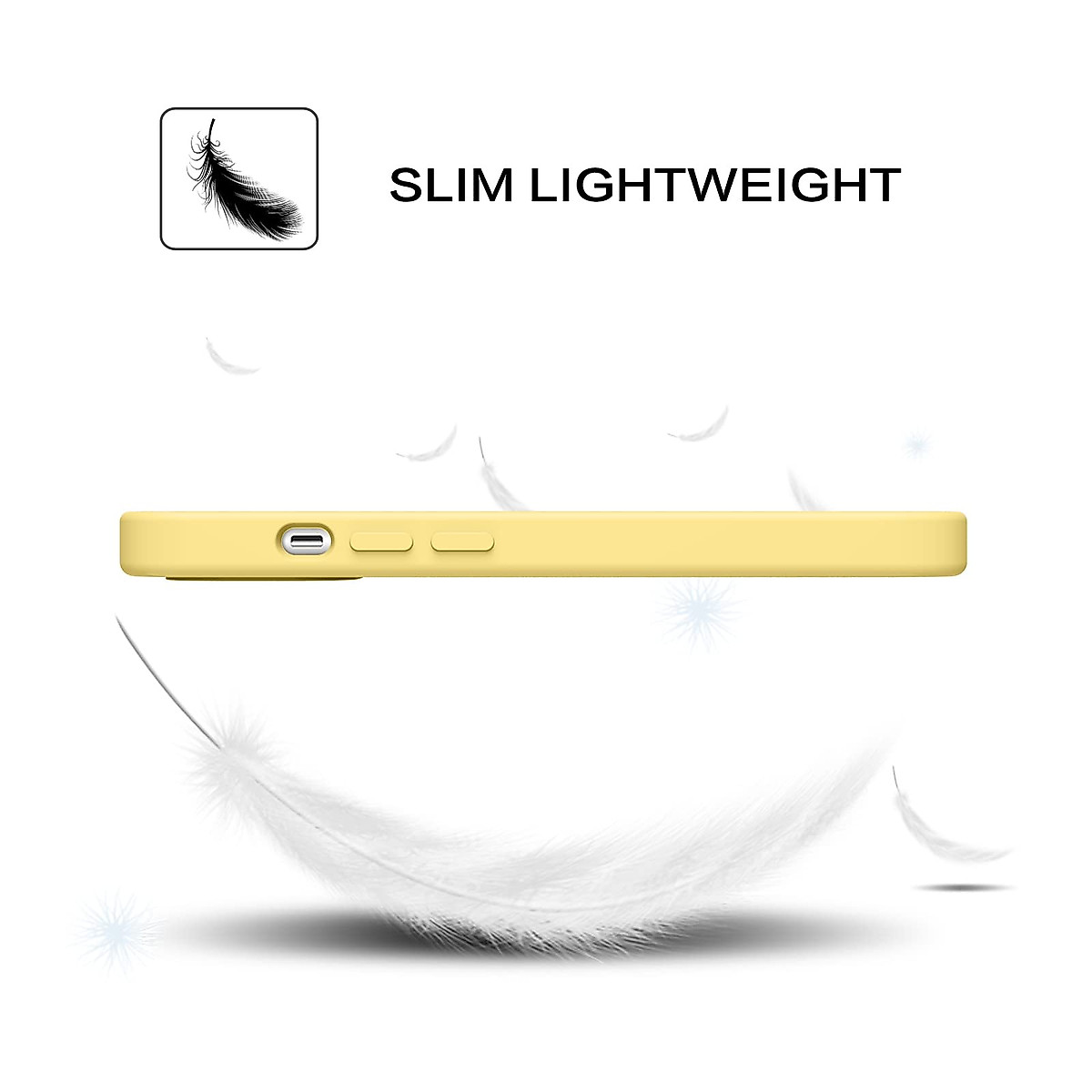 BENTOBEN Compatible iPhone 13 Pro Max Phone Case, Soft Silicone Gel Rubber Bumper Microfiber Lining Hard Back Women Shockproof Protective Cover for iPhone 13 Pro Max 6.7",Yellow