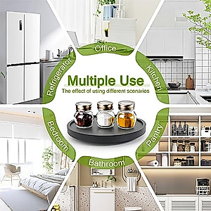 2 Pack Lazy Susan Turntable - OAMCEG 10 Inch Fridge Turntable Organizer, 360 Rotating Kitchen Spice Rack Spinning Organizer, Bamboo Pantry Organization and Storage, for Cabinet, Countertop, Bathroom