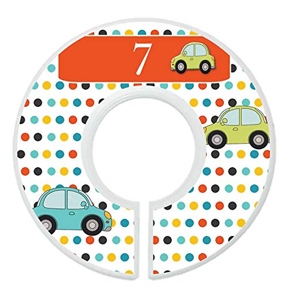 Mumsy Goose Baby Boy Clothes Dividers Nursery Closet Dividers Cars and Trucks (Sizes 2t - 7(6 Rings))