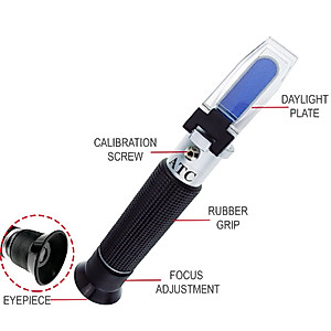 Handheld Refractometer 0~80% Ethyl with ATC 10~30°C Liquor Making, Liqueur MakersTool Meter