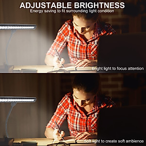 Vshinic Music Stand Light,Clip On Piano Lights 18 LED Orchestra Light Clip On Reading Light,Fully Adjustable No Flicker for Piano,Book Reading, DJ, Craft Work (Powered by AC Adapter AAABatteries)