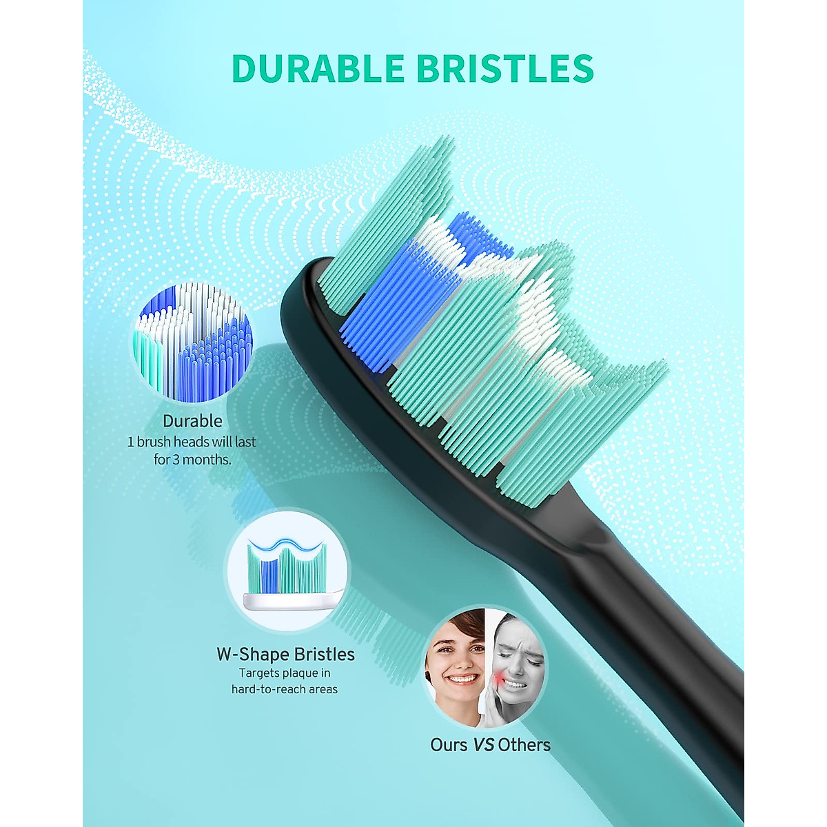 Sonic Electric Toothbrush for Adults - Power Electric Toothbrushes with 8 Premium Brush Heads, Rechargeable Power Electric Toothbrush with 5 Modes & Smart Timer，3 Hours Fast Charge for 60 Days Use