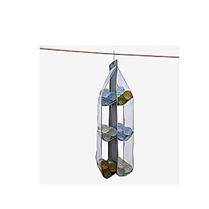 None/Brand Storage Handbag,Hanging Handbag Organizer Dust-Proof Storage Holder Bag Wardrobe Closet,with 6 Pockets(Black+Gray) (Gray)