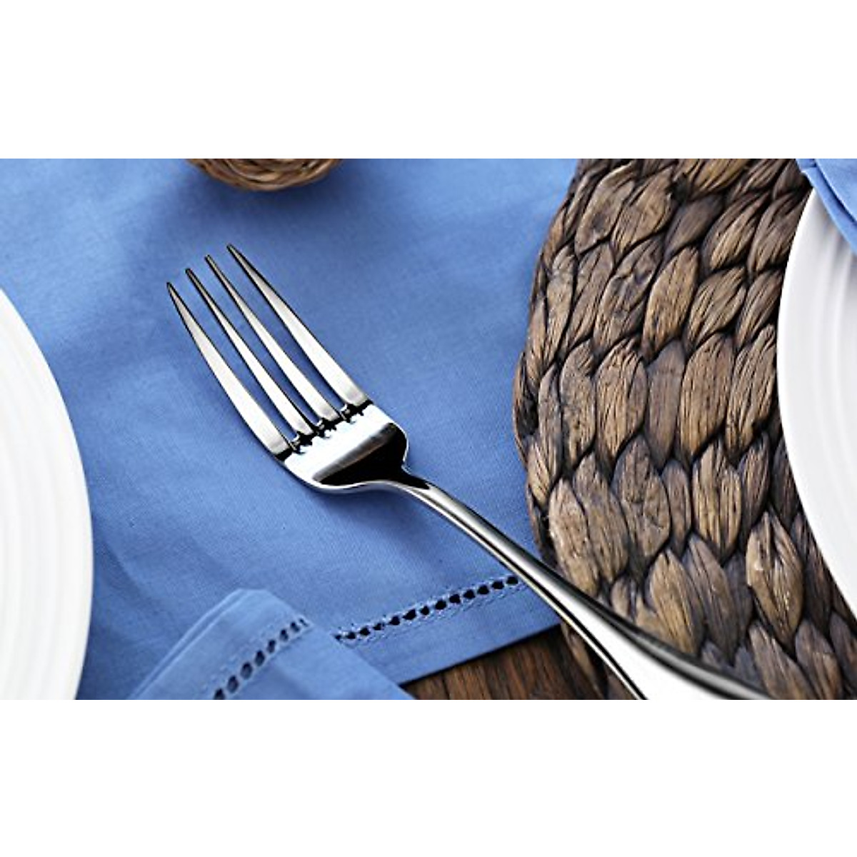 Artaste 59342 Rain 18/10 Stainless Steel Salad Fork, 7", Set of 12, Silver