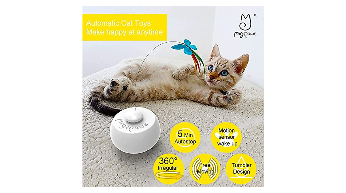 Migipaws Interactive Cat Toy - Automatic Feather & Butterfly Play