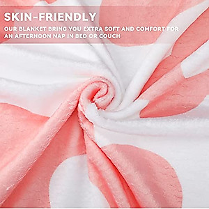 Throw Blankets Flowers Bed Blankets Danish Pastel Blanket Aesthetic Throw Blanket Breathable Warm Soft Lightweight Blanket Danish Pastel Room Decor for Dormitory Couch Bed Sofa, 60'' x 52''(Pink)