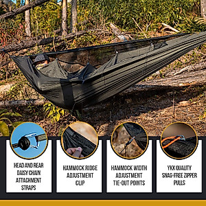 OneTigris Hideout Hammock Underquilt + Bulwark All Season Camping Tarp + KOMPOUND Camping Hammock