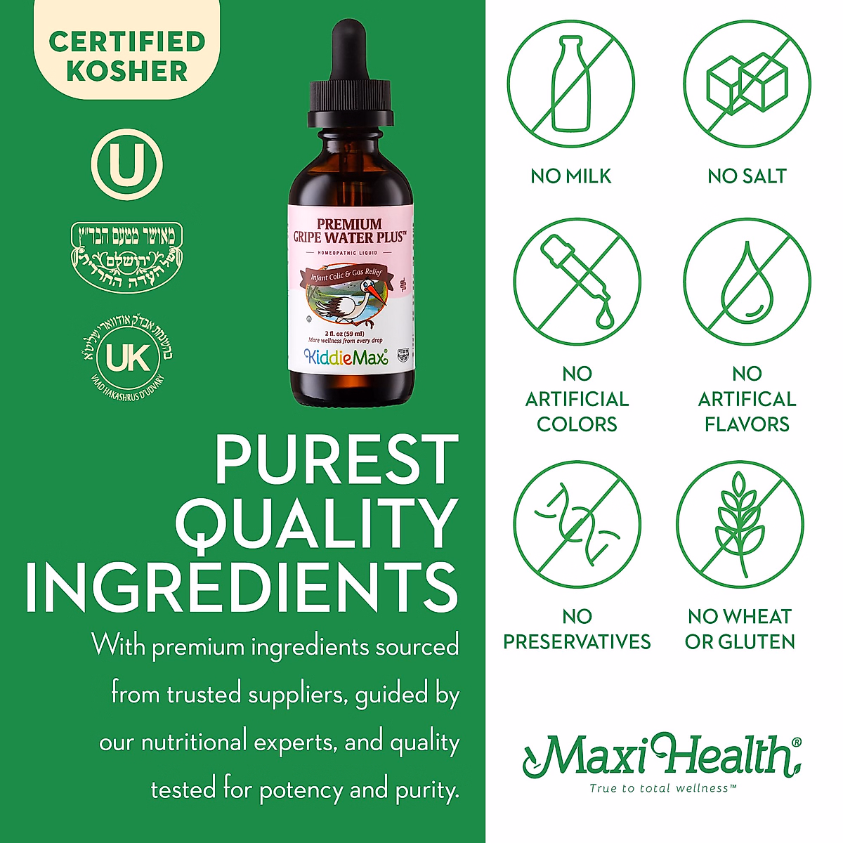 Homeopathic Gripe Water for Infants - Newborn Baby Gas Relief - Daytime / Nighttime Colic Relief for Newborns - Digestion Support & Constipation Ease Anti Gas Drops for Babies at Bedtime, 2 fl. oz.