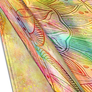 Abstract Ancient Mandala Satin Pillow Cases Silk Satin Pillowcase for Hair and Skin Standard Set of 2 Super Soft Silk Pillowcase with Envelope Closure (20x26 in)