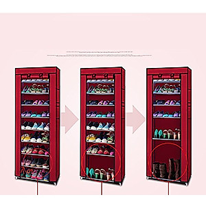 FCH Portable Shoes Rack Closet with Cover Shoes Shelf Storage Organizer Cabinet