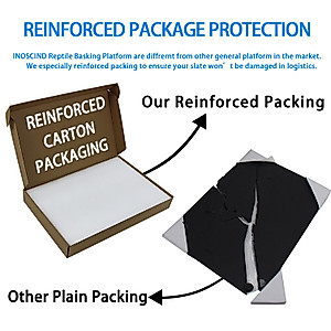 INOSCIND 15.7“ × 11.8" Reptile Basking Platform,Slate for Tortoise,Turtle Feeding Slate,Habitat Decor Accessories Basking Rocks for Bearded Dragons Chameleon Snake Frog Lizard Gecko Bowl