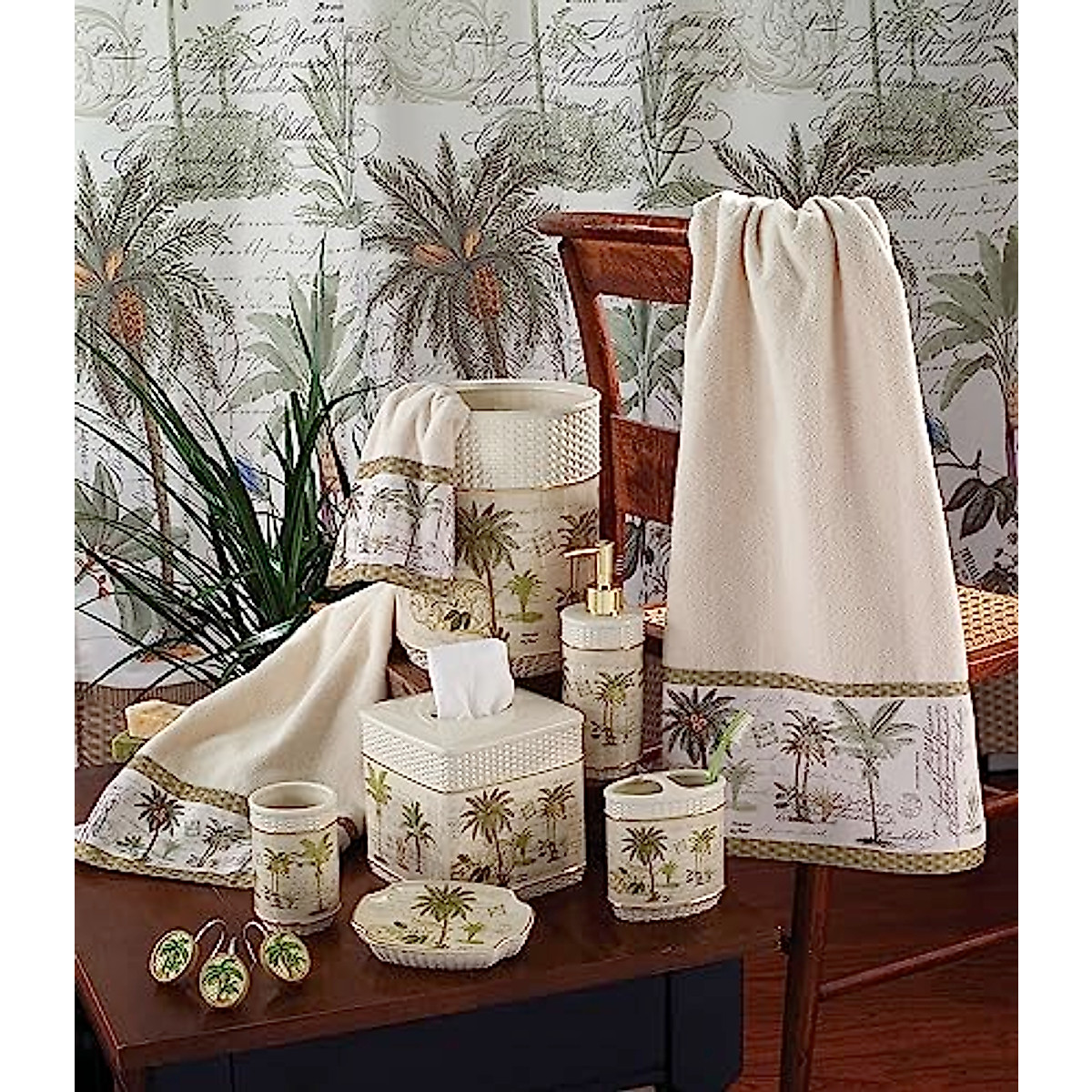 Avanti Linens - Toothbrush Holder, Tropical Inspired Bathroom Decor (Colony Palm Collection)