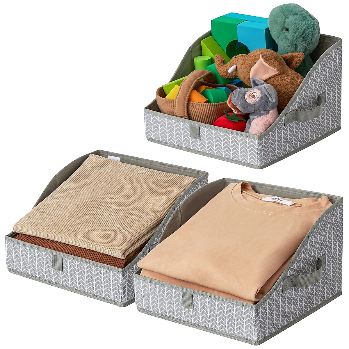 GRANNY SAYS Bundle of 3-Pack Trapezoid Storage Bins & 1-Pack Hanging Closet Organizer